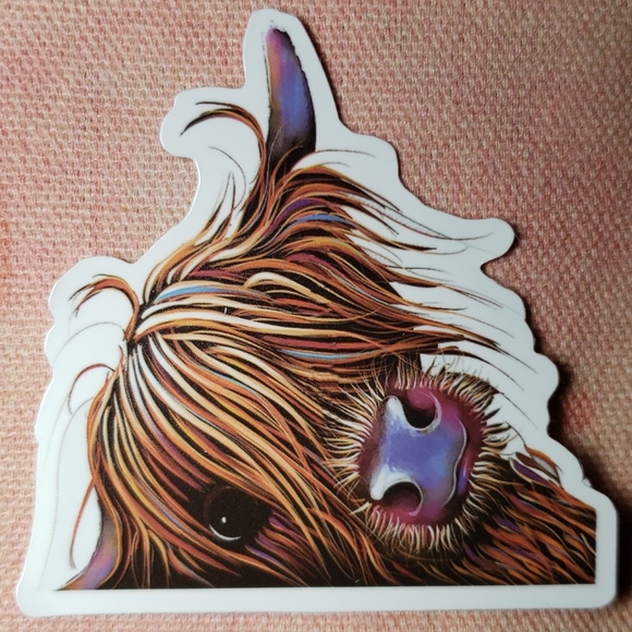 Office | H Highland Cow Sticker Western Farmhouse Decor Highland Cattle ...